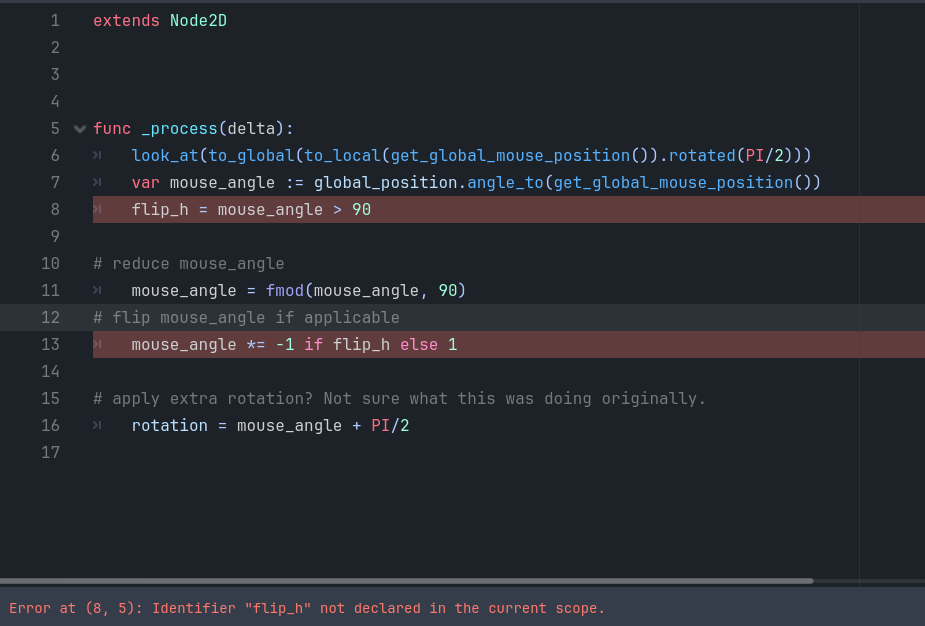 How Do I Flip A Node 2d And When It Is Over 90 Degrees Or Less Help