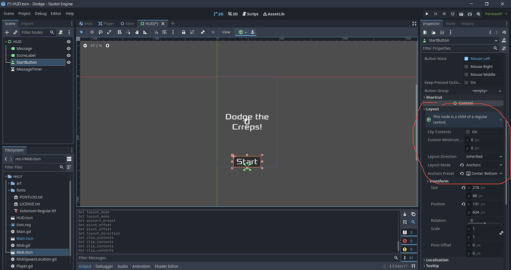 Godot 4, can't find margin options - Archive - Godot Forum