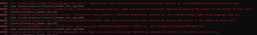 loading scene throws multiple errors - Archive - Godot Forum loading scene throws multiple errors - Archive - Godot Forum