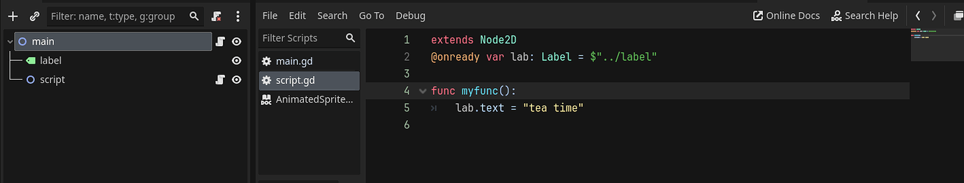 How to access text property of a RichTextLabel from a seperate script? - Help - Godot Forum