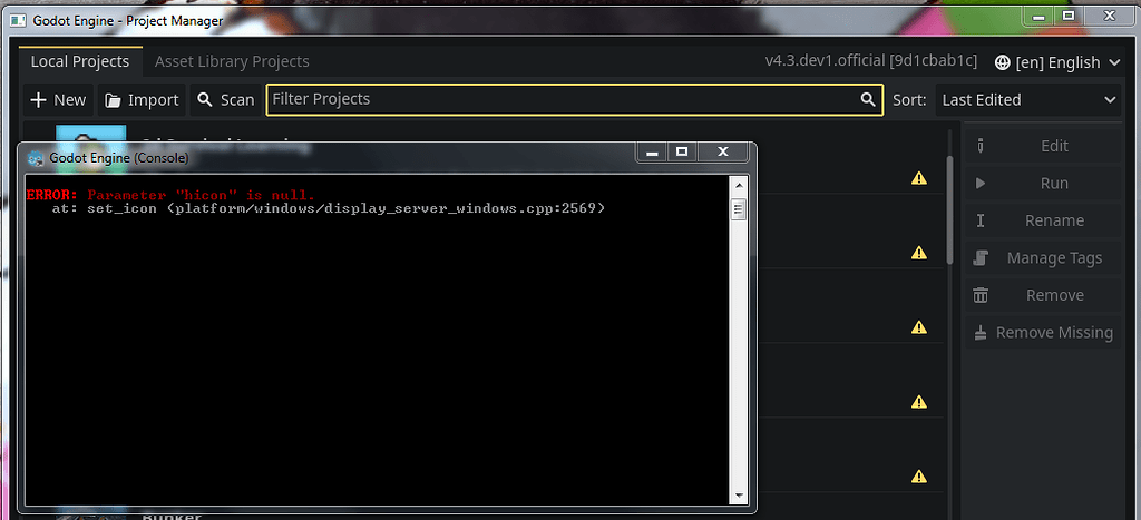 Parameter "hicon" is null Error - UI - Godot Forum