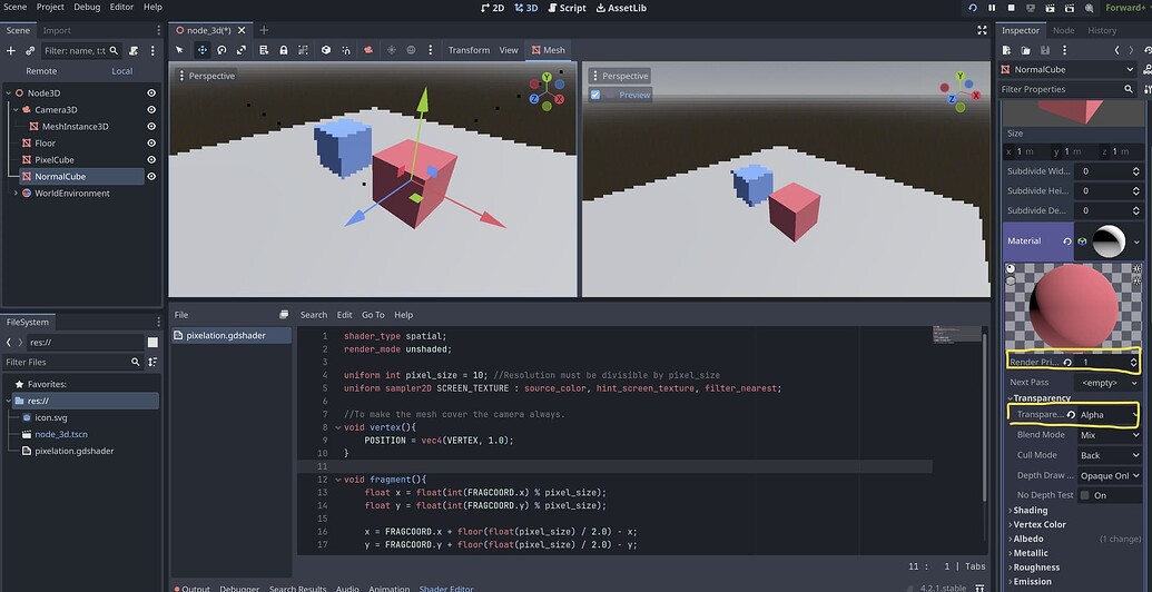 How to pixelate some 3D objects and not others using a screenspace ...