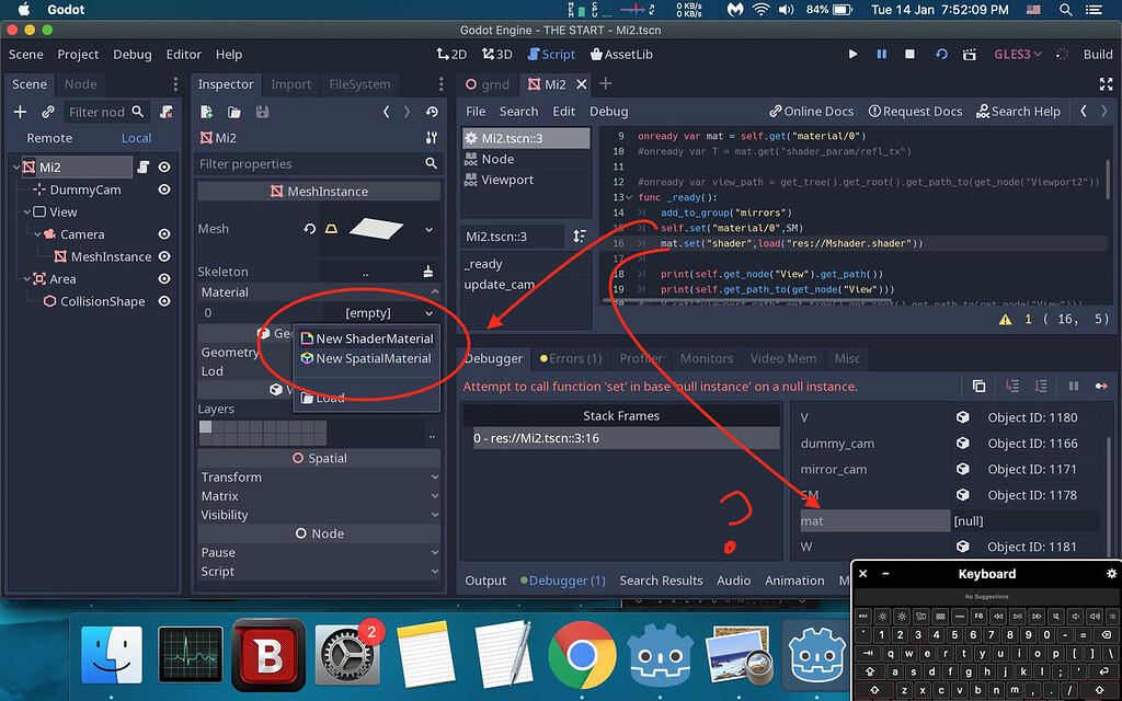 How Do I Load Instantiated Resourcesshaders And Textures To Nodes Using The Set Method