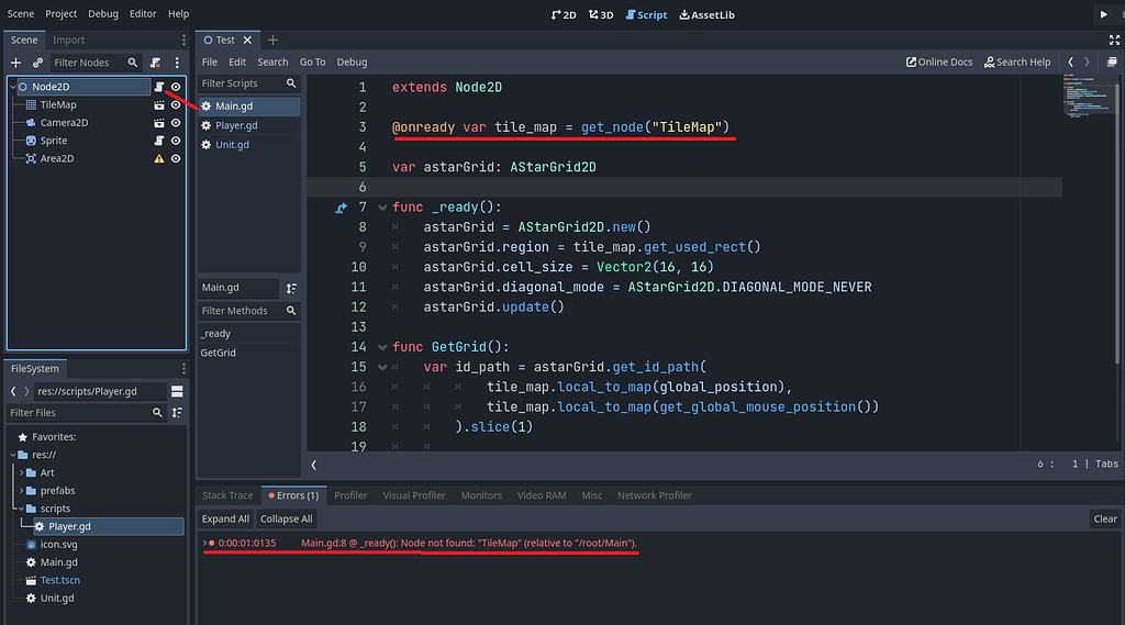 Null reference when trying to get reference from child - Programming - Godot Forum