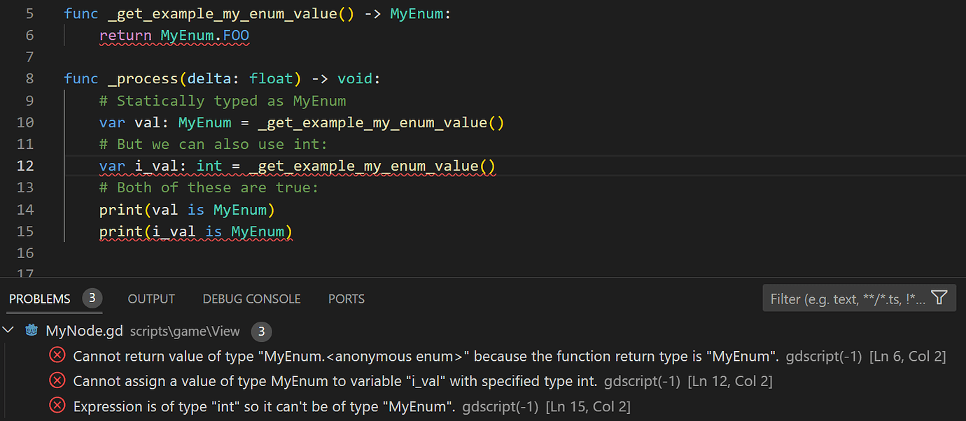 Return enum value + static typing - Programming - Godot Forum Return enum value + static typing - Programming - Godot Forum