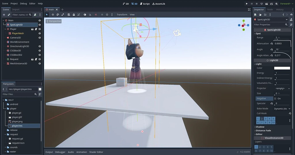 Am I doing something wrong with the SpotLight3D, or is it a limitation ...