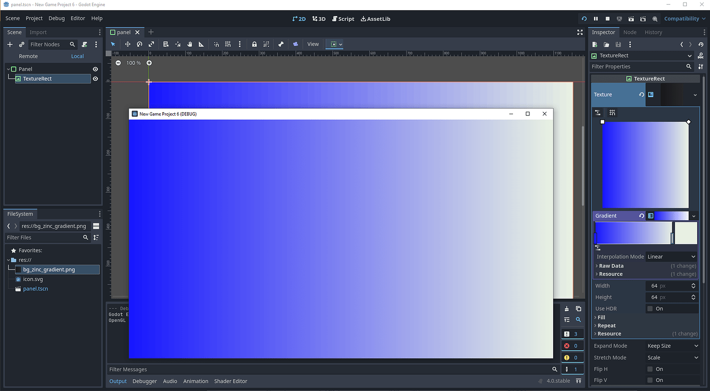 How to set a gradient colored background? - Archive - Godot Forum