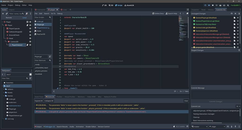 Trying to setup interact system / trying to use variable from 1 scene in another - Help - Godot ...