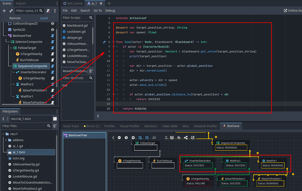 Beehave Sequence Keeps Ticking Even After Success Help Godot Forum 