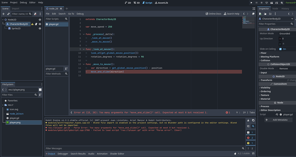 Moveandslide Function Is Not Working In My Code Godot 4 Programming Godot Forum 2426