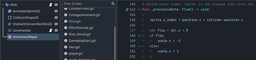 Flip animation by setting X scale of parent causing sprite to flip h/v ...
