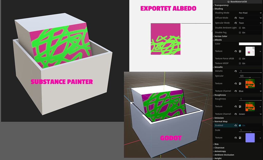 Texture Issue: Looks Great in Substance Painter, But Terrible in Godot ...