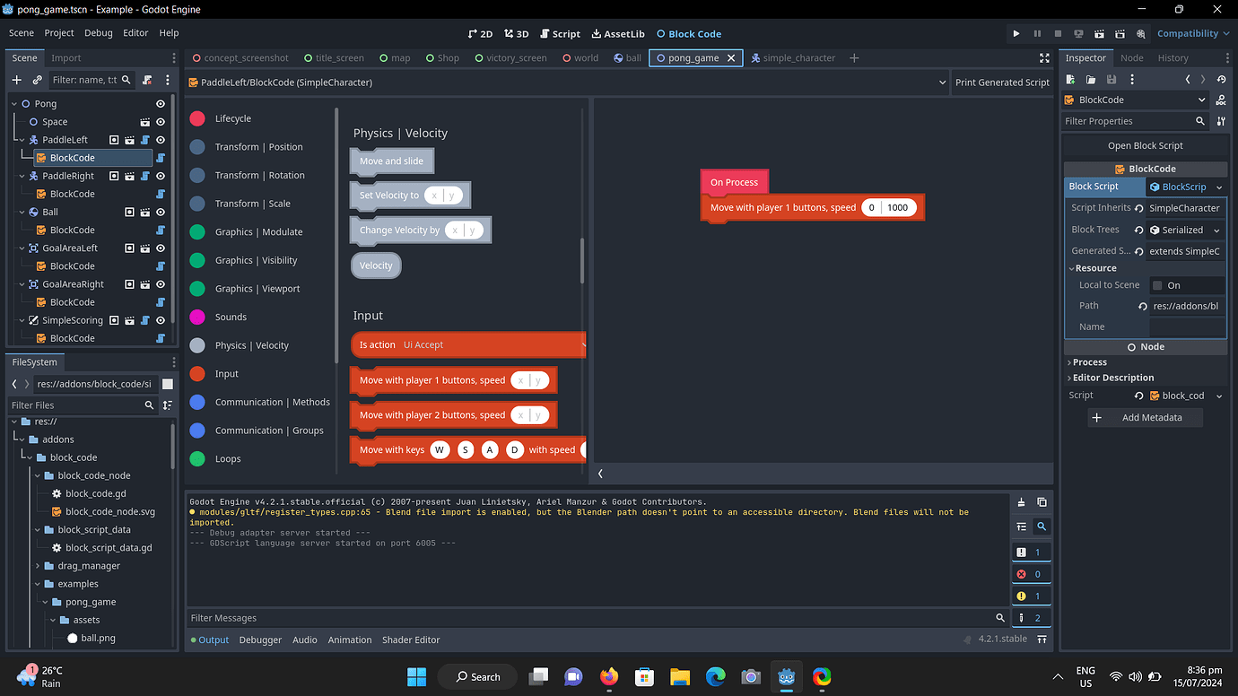 Block Coding - high-level, block-based visual programming - Plugins - Godot Forum