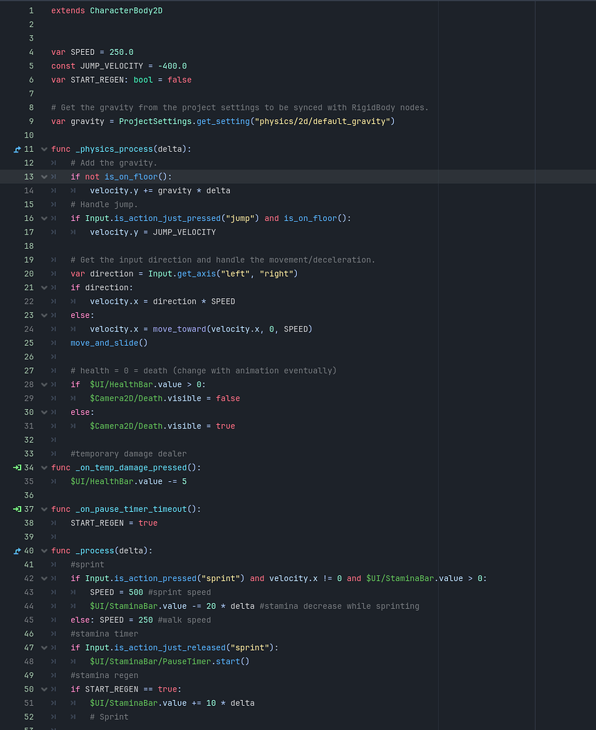Stamina Bar Regen Not Working as Intended - Programming - Godot Forum