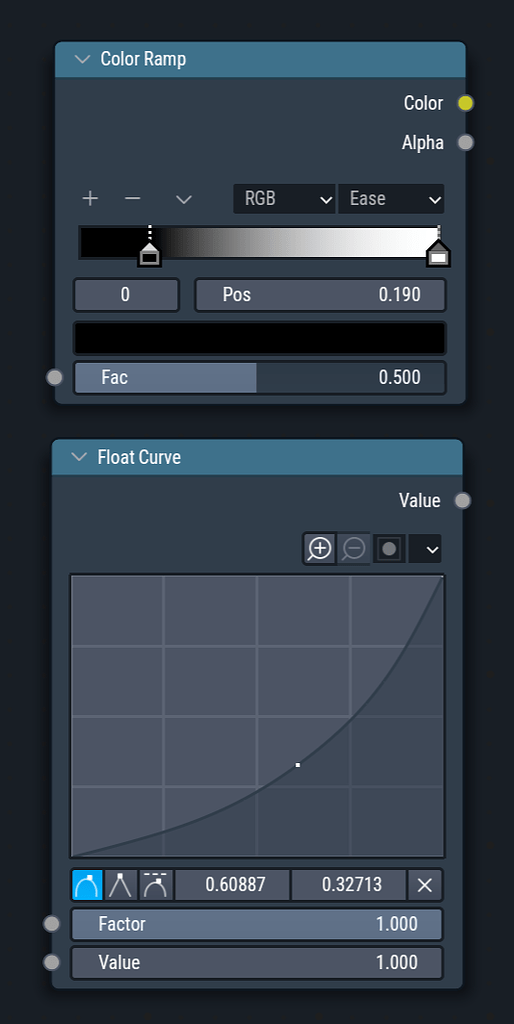 Blenders Float Curve And Color Ramp In Visual Shaders Shaders