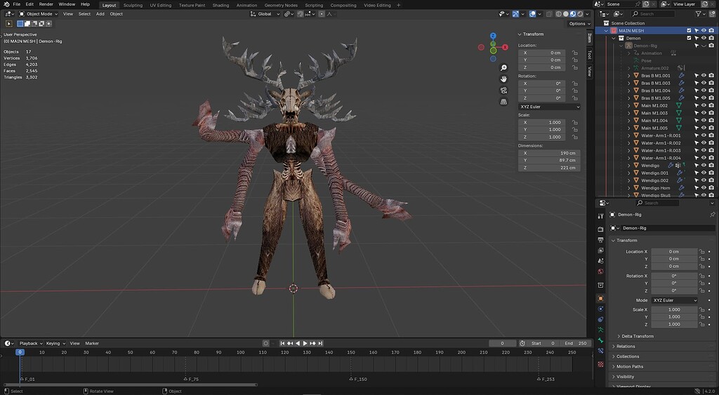Only half of my 3D model exports - Animation - Godot Forum