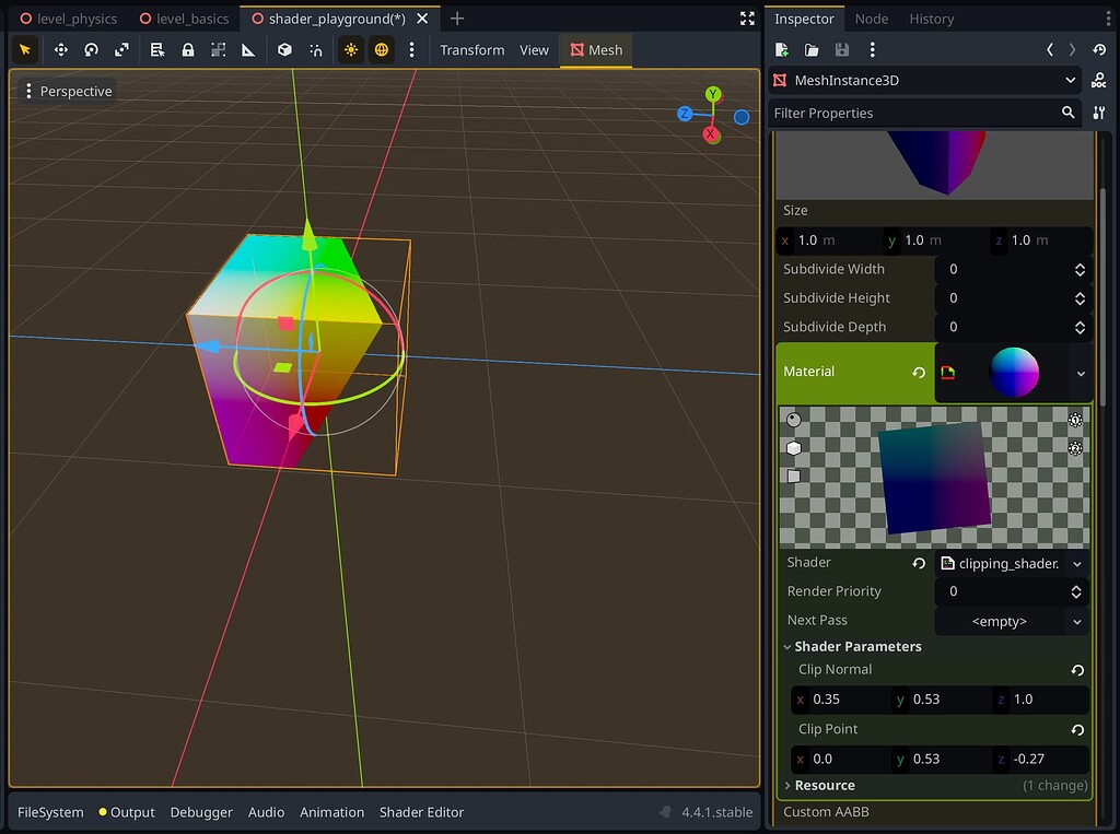 Clipping 3D material - Shaders - Godot Forum