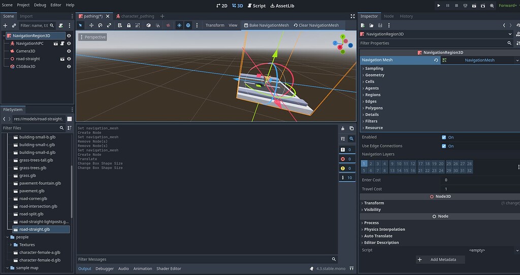 Baking NavigationMesh doesn't bake after adding NavigationMesh - Help - Godot Forum