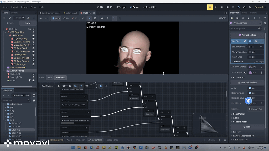 Add beard animation for character - Help - Godot Forum