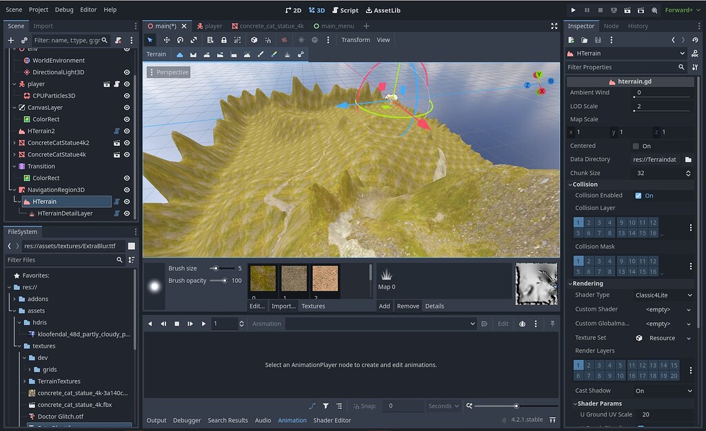 How do I use a navigation mesh with a terrain (using the Heightmap terrain addon ) - Navigation ...