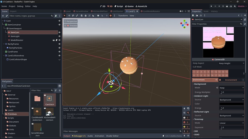 Rendering 3D in 2D with SubViewports, but texture is not clearing ...