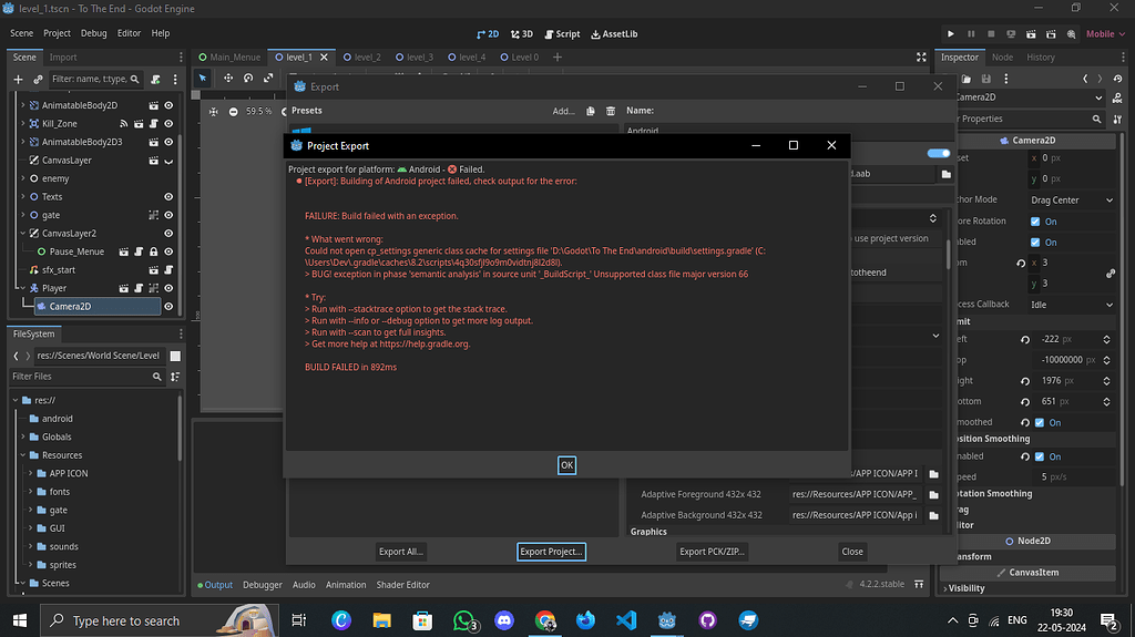 Getting error on Gradle for Exporting AAB on Godot 4.2.2 stable - Help ...