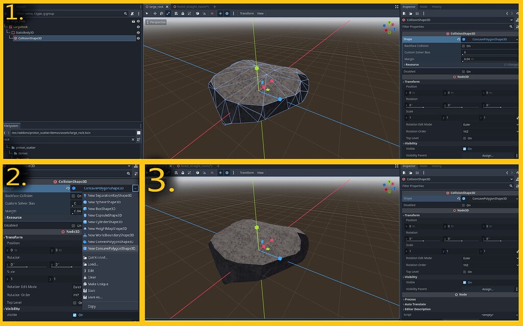Concave and Convex Collision Shapes Don't work in Godot 4.3. They Won't Generate ...
