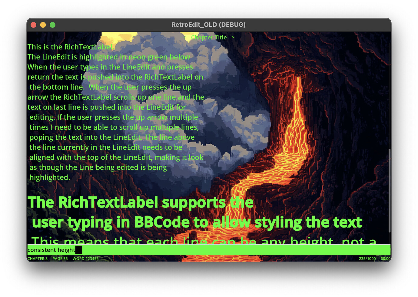 RichTextLabel scroll_to_line, with Vertical Alignment Bottom? - UI - Godot Forum