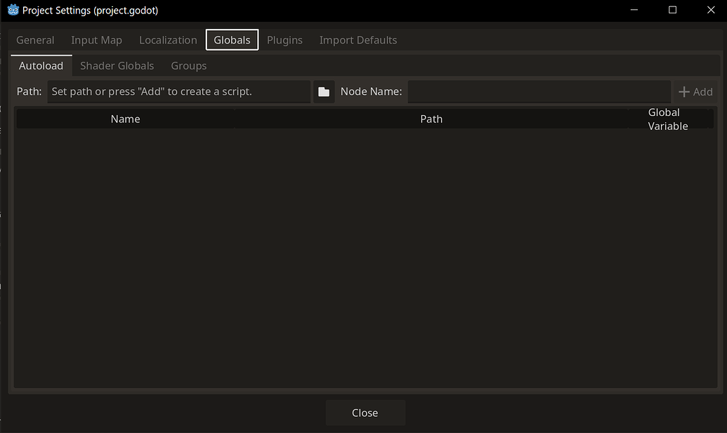 Autoload Tab Not Shown In Project Settings Help Godot Forum