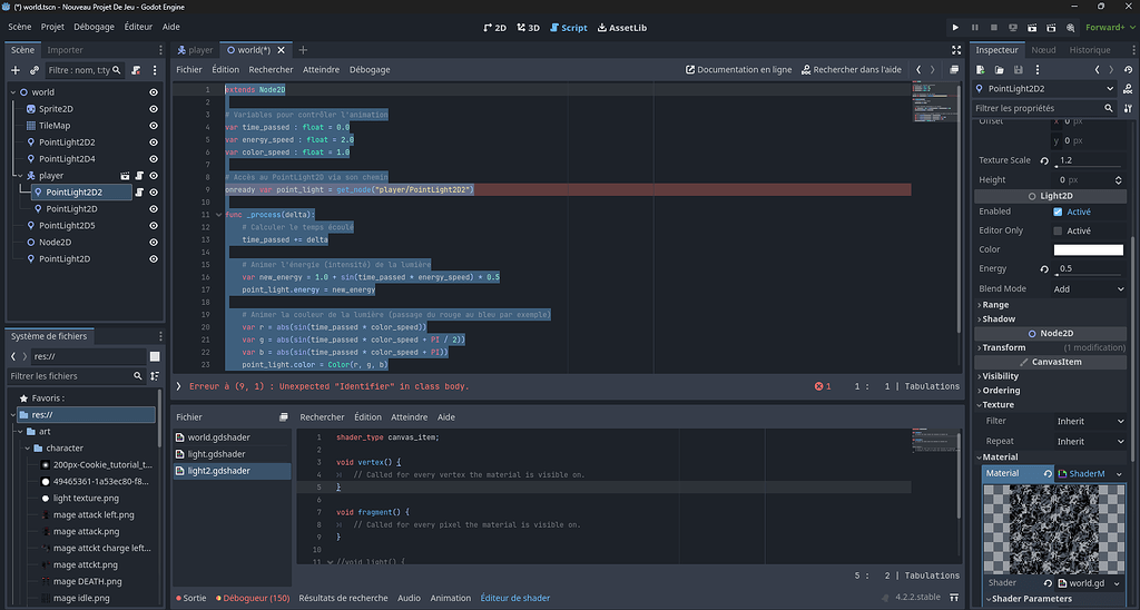 Pointlight2D script codding help - Programming - Godot Forum