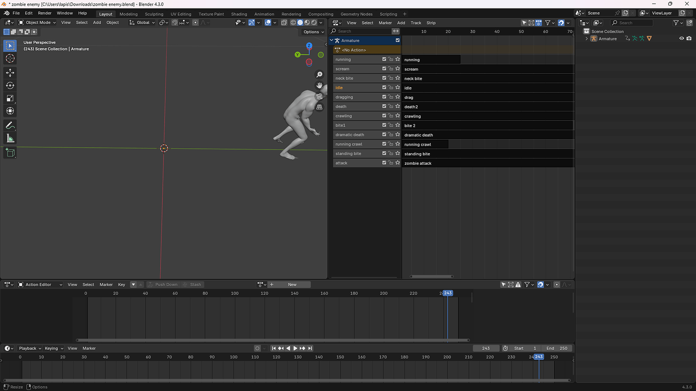 If i save my animations like this as a glb file, can the animations later be seperated in godot ...