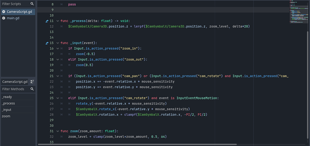 Program 3D editor-like camera orbit & panning - Help - Godot Forum