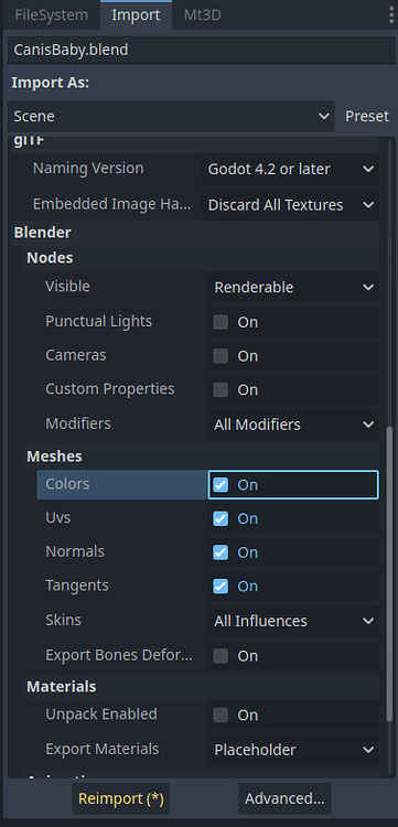 Issues importing vertex colors from blender - Shaders - Godot Forum
