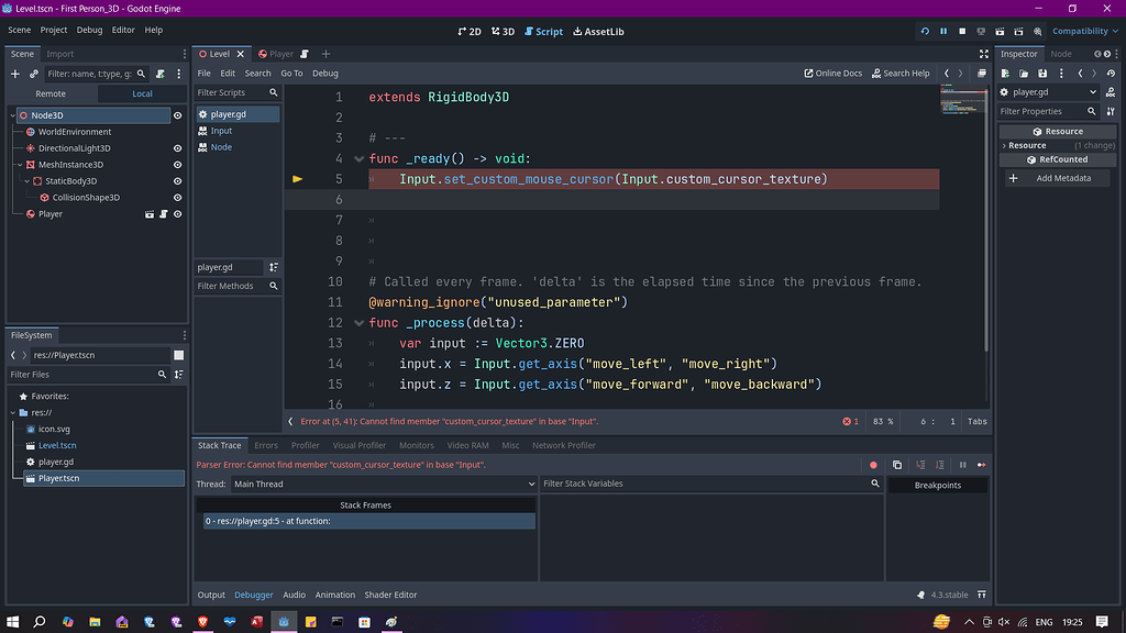 Code Error In the Scripting section! - Programming - Godot Forum