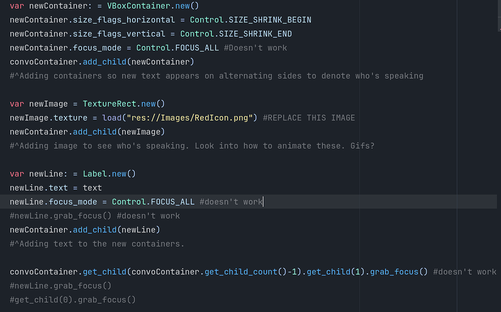 Can't set focus on label that's spawned in - Help - Godot Forum