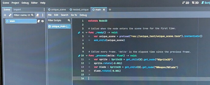 Using unique names in an instantiated scene - Help - Godot Forum