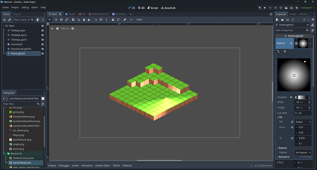 Pointlight2D not shining correctly with isometric tilemap - Help ...