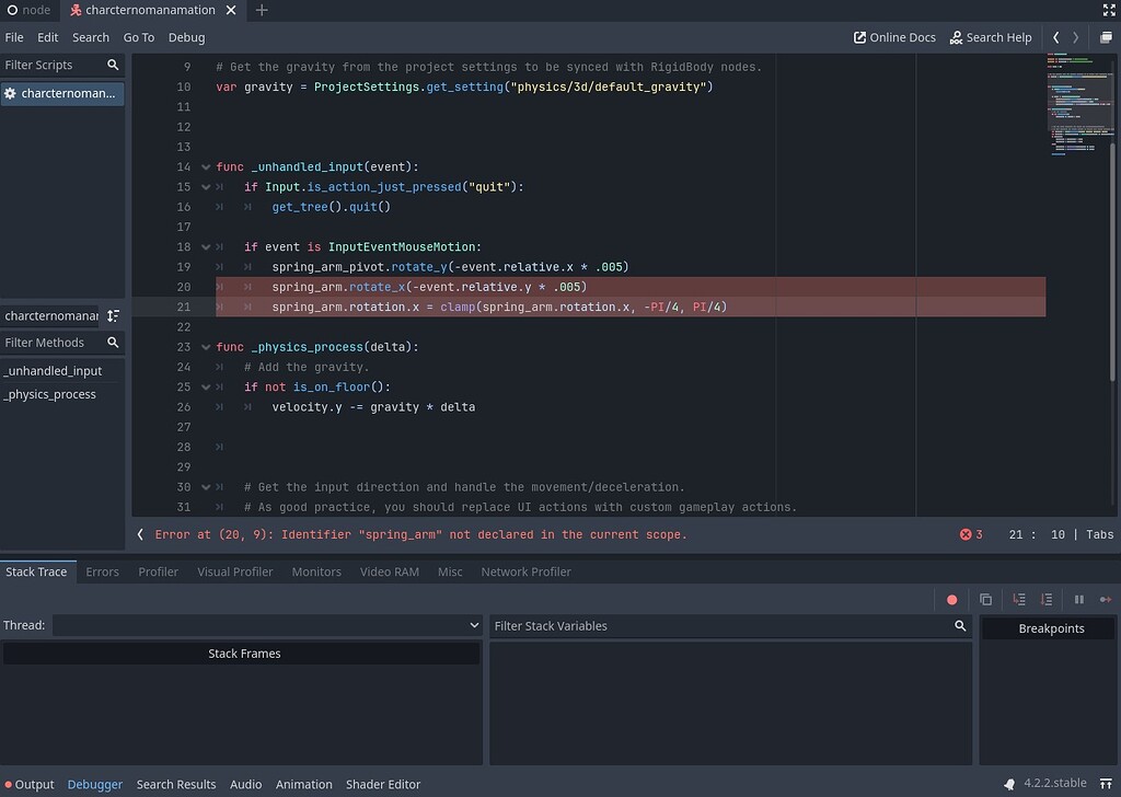 Error with Identifer - Programming - Godot Forum