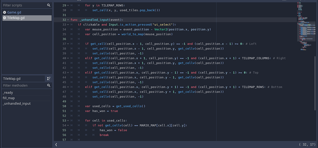 _unhandled_input in TileMap is not handling events - Programming - Godot Forum