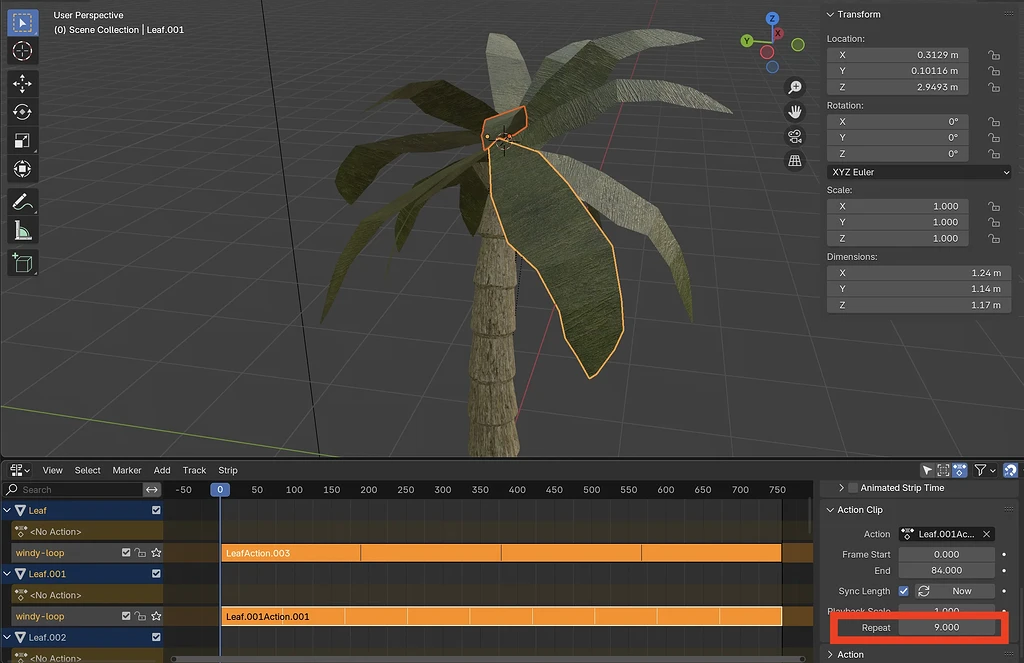 How to keep animation repetitions when importing Blender file to Godot? - Help - Godot Forum