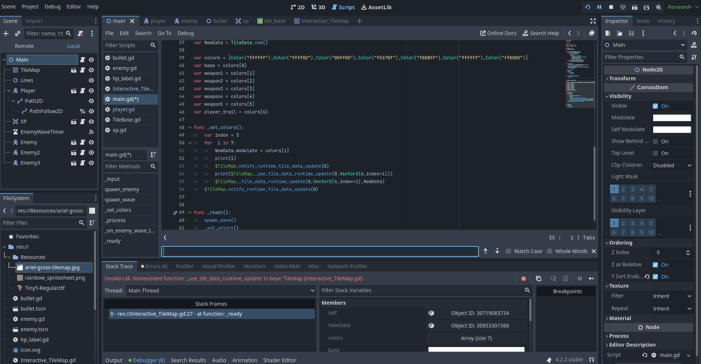 Can't get the _tile_data_runtime_update() function to work ...