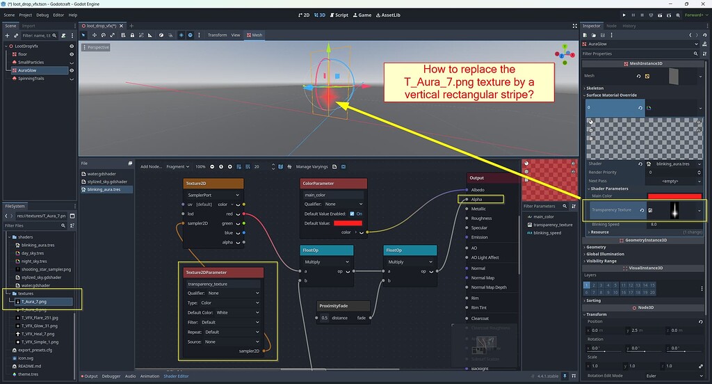 How to use a rectangular mesh as Texture2DParameter? - Shaders - Godot Forum