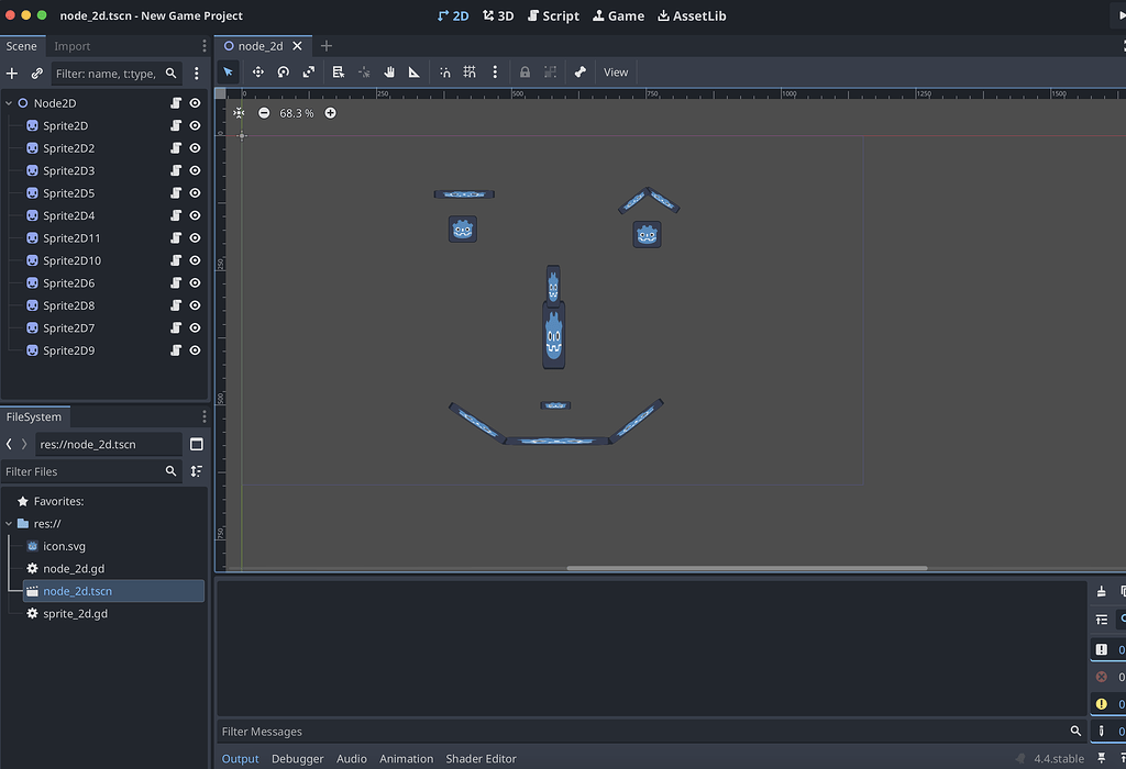 On making the smiley scene, the sprites are rearranging and positions ...