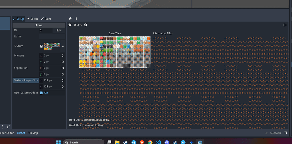 [SOLVED] Lots of empty tiles in the tileset, causing runtime errors - Help - Godot Forum