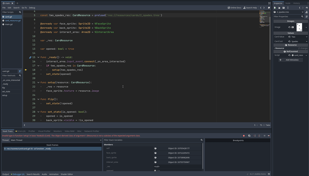 The type of Resource is not resolved correctly - Programming - Godot Forum