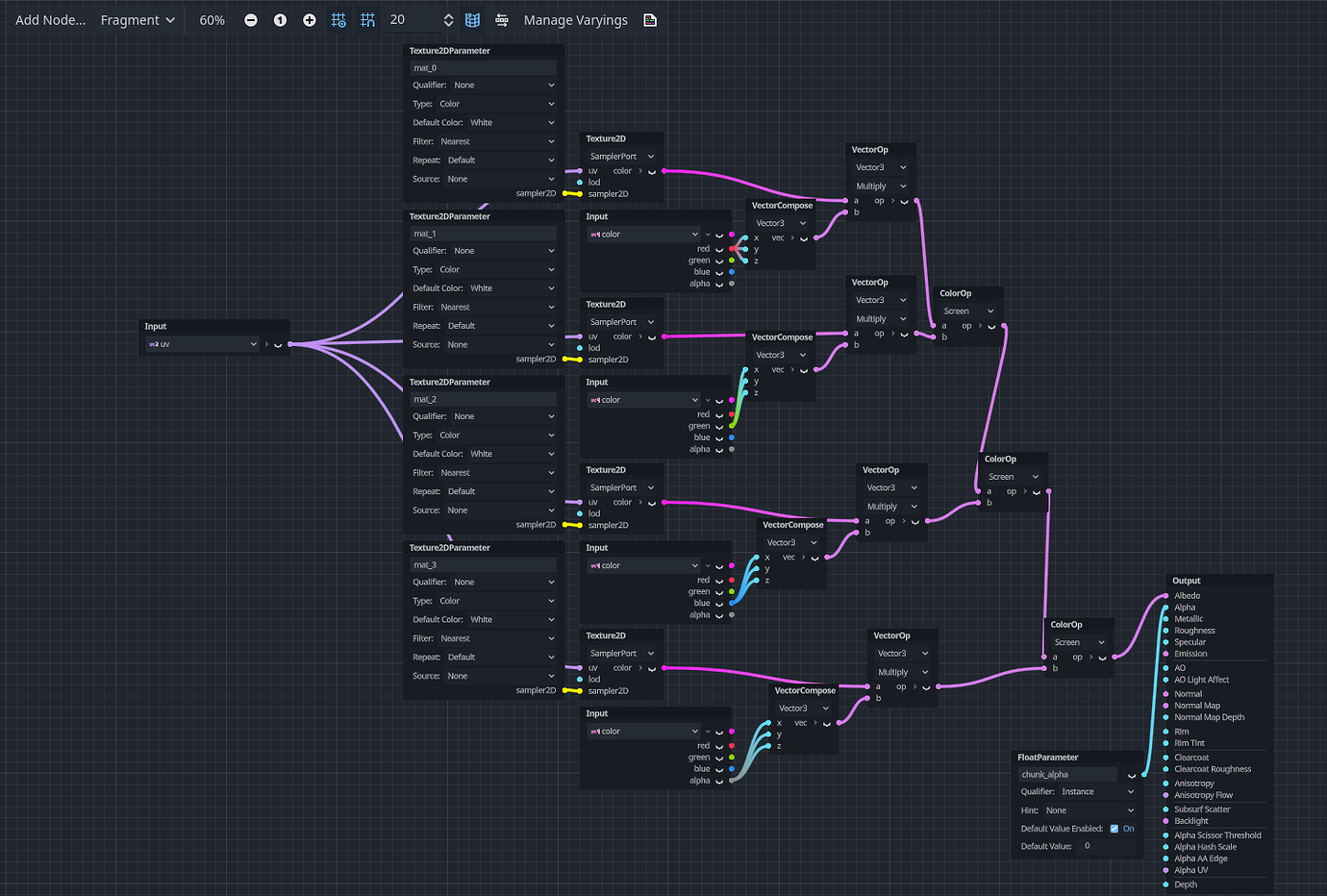Creating sharp transition between vertex colors - Shaders - Godot Forum