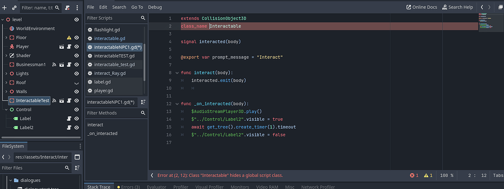 How do I make diferent Messages appear when interacting with diferent objects? - Help - Godot Forum