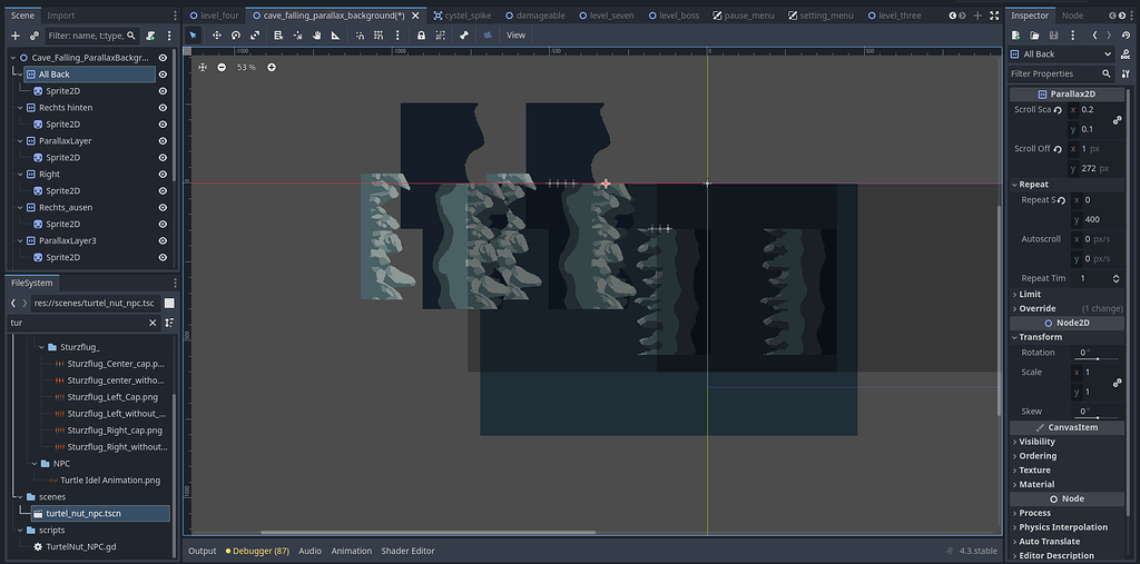 Parallax Layer 2D / Does not scroll in Y Axis - Help - Godot Forum