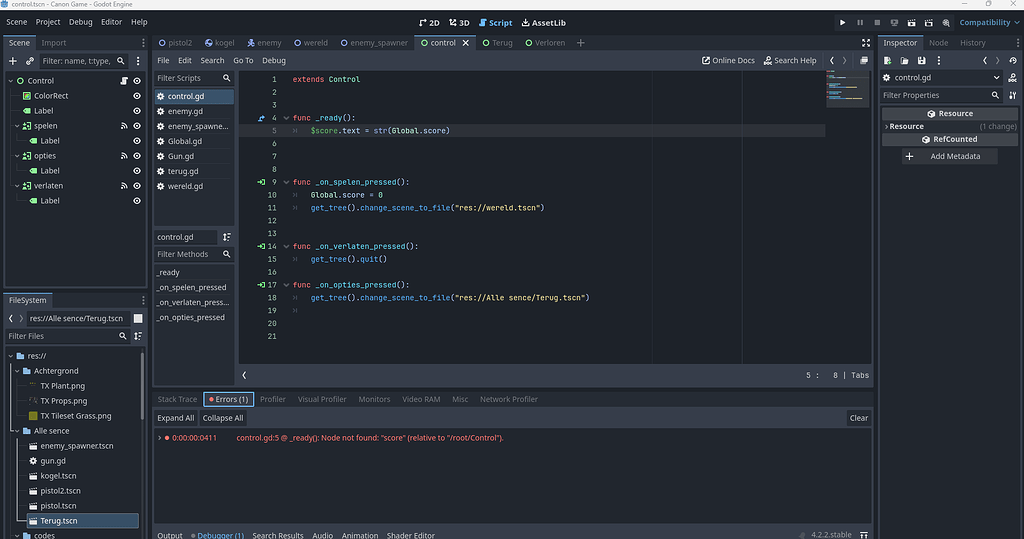 Error: Node not found - Help - Godot Forum