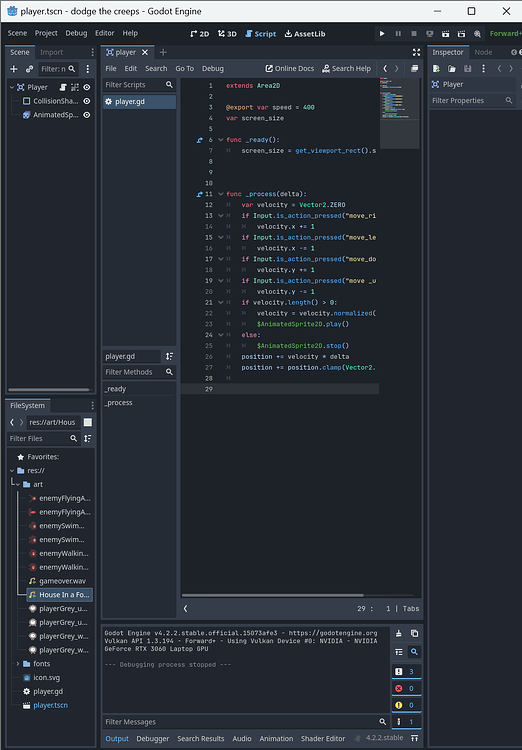 Godot first 2d game tutorial - Help - Godot Forum